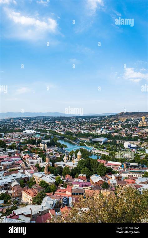 Tiflis Stadtbild Im Sommer Georgien Blick Von Oben Auf Das