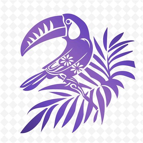 Premium Psd A Bird With A Purple Beak And A Pattern Of A Bird On A