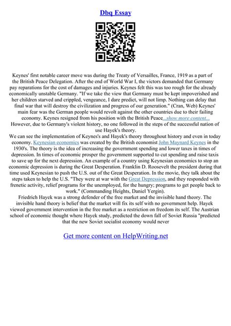 Example Of A Dbq Essay Pdf