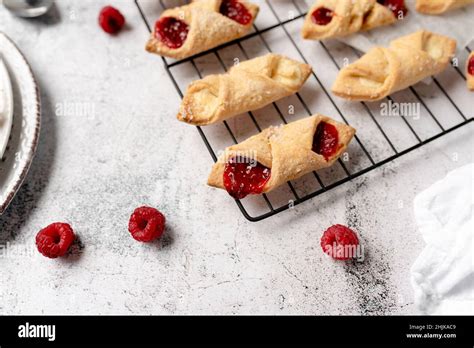 Kolacky With Cream Cheese And Raspberry Pastry With Jelly And Cream