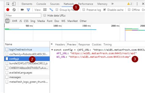 how to find out config js settings on client