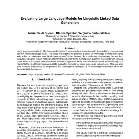 Evaluating Large Language Models For Linguistic Linked Data Generation