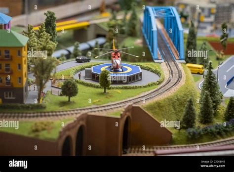 A Layout On The Scale Of Urban Objects A Railway And Various Transport