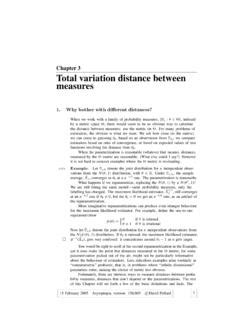 Chapter Total Variation Distance Between Measures Chapter Total