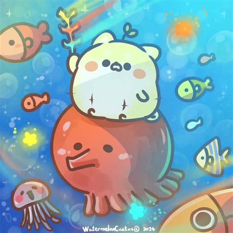 一如往常 隨波逐流 至於為什麼畫章魚🐙 純粹只是很想吃章魚燒罷了