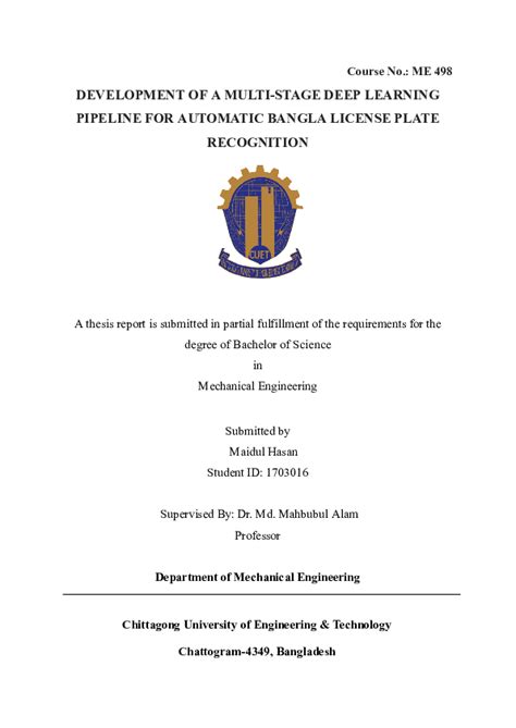 Pdf Development Of A Multi Stage Deep Learning Pipeline For Automatic