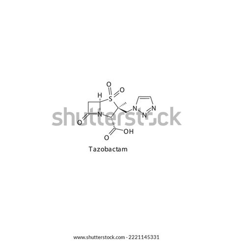 Tazobactam Flat Skeletal Molecular Structure Inhibitor Stock Vector Royalty Free 2221145331