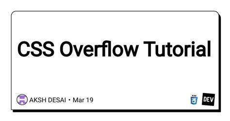 Css Overflow Tutorial Rdevto