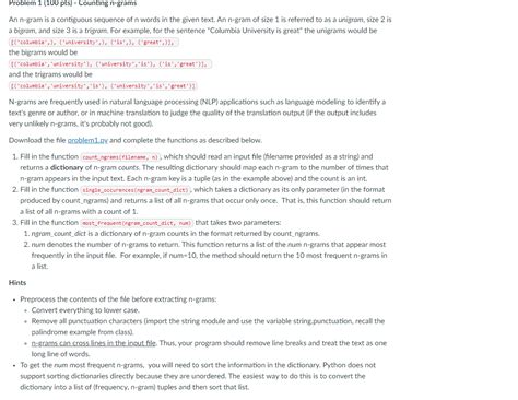 Solved Hints Preprocess The Contents Of The File Befor