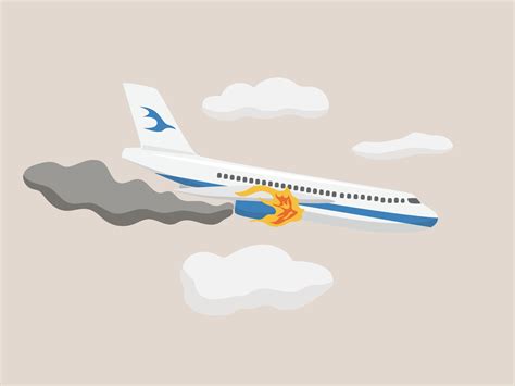 Airplane Crash Cartoon Illustration Airplane Accident Concept 2041220