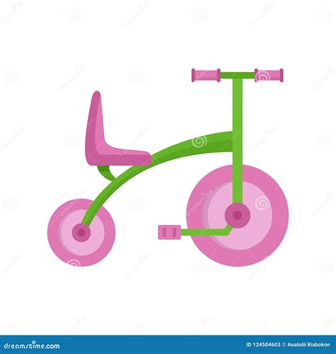 Girl Tricycle Icon Flat Style Stock Illustration Illustration Of