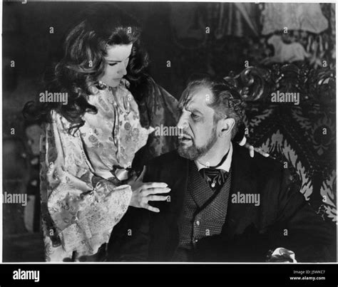 Debra Paget Vincent Price On Set Of The Film The Haunted Palace