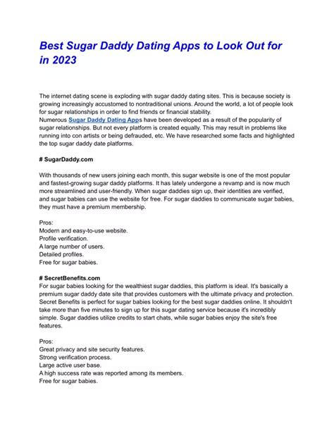 Ppt Best Sugar Daddy Dating Apps To Look Out For In 2023 Powerpoint