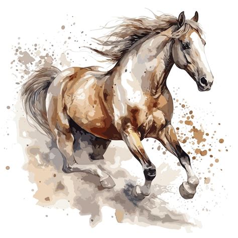 Premium Vector Hand Drawn Painting Running Horse