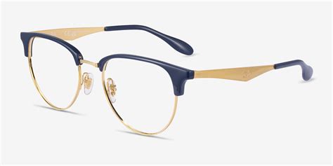 Ray Ban Rb6396 Browline Blue Gold Frame Eyeglasses Eyebuydirect