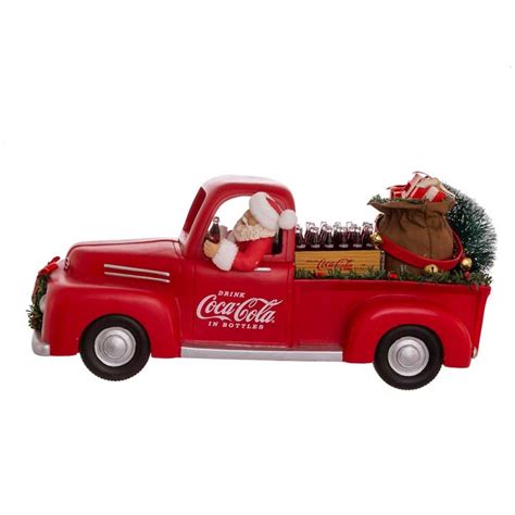 Kurt S Adler Coca Cola Santa In Pick Up Truck Figurine Wondertoysnl