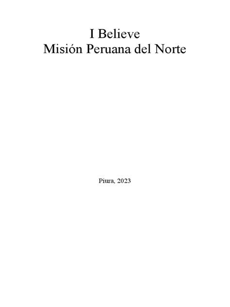 I Believe Información Genral Sin Diseño Pdf