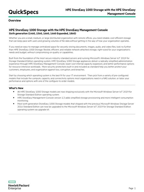 Hpe Storeeasy 1000 Storage With The Hpe Storeeasy Management Console