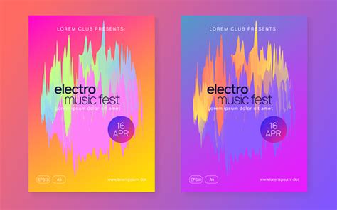 댄스 파티 인디 하우스 배너 커버에 대한 재미있는 효과 디스코와 나이트 라이프 디자인 잡지 레이아웃을 위한 기하학적 패턴입니다 블루 앤 퍼플 댄스 파티 Dj에 대한 스톡