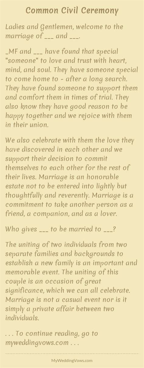 Common Civil Ceremony Vows Renewal