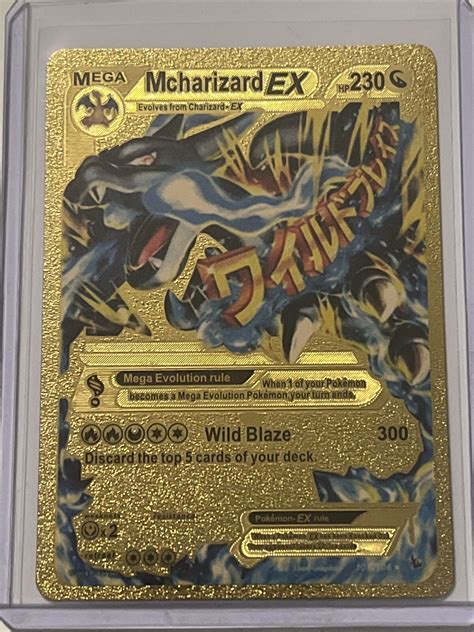 Mavin Mcharizard Ex Pokemon Gold Foil Card Fan Art Mint Game New Wild