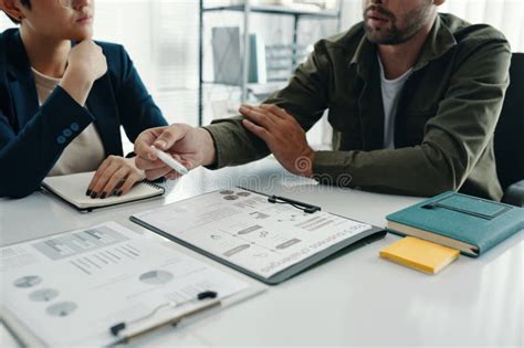 People Discussing Graphs At Meeting Stock Image Image Of Talk Analysis 336817709