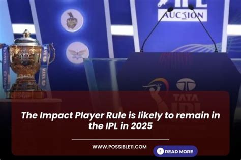 The Impact Player Rule is likely to remain in the IPL in 2025
