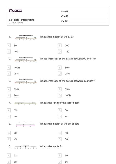 50 Box Plots Worksheets For 7th Grade On Quizizz Free And Printable