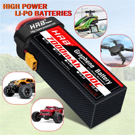 Hrb 6s 222v 7000mah 100c Xt90 Graphene Lipo Battery Hrb Power