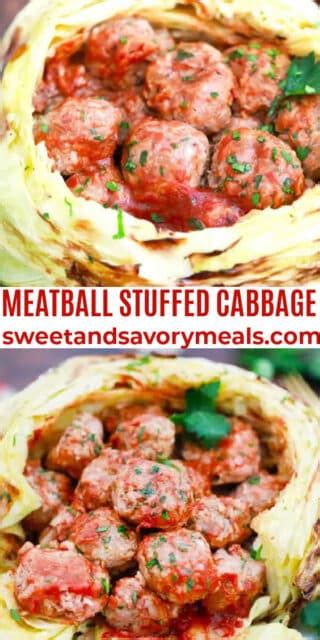 Meatball Stuffed Cabbage Recipe Video Sweet And Savory Meals