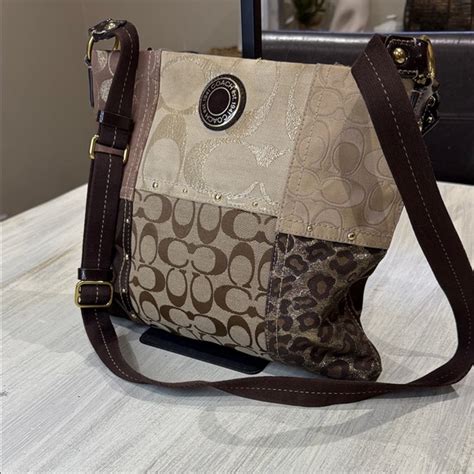 Coach Bags Coach Tan And Brown Patchwork Crossbody Bag Poshmark