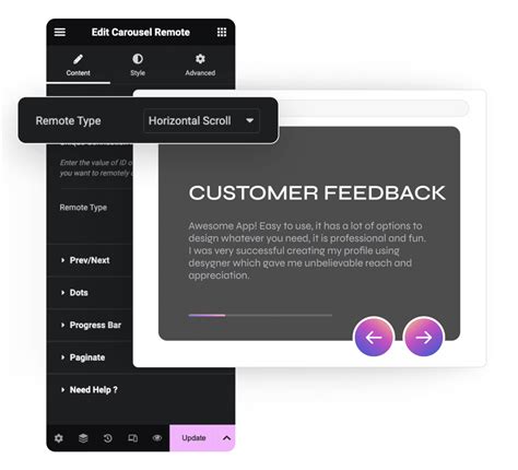 elementor horizontal scroll widget the plus addons for elementor
