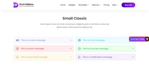 Alert Box Droit Elementor Addons