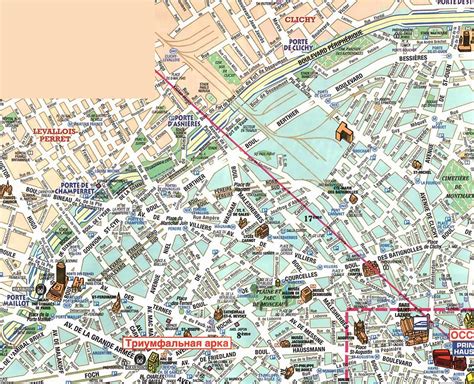 Карта парижа с достопримечательностями на русском