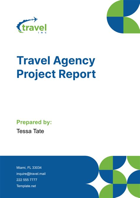 Free Travel Agency Project Report Template To Edit Online