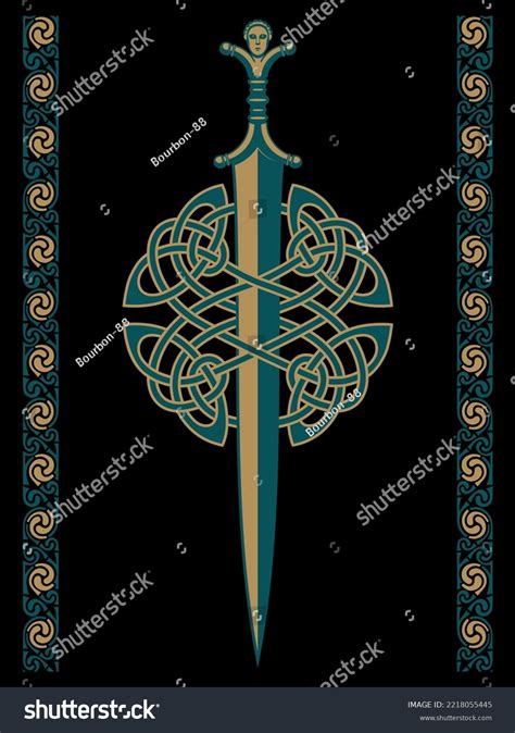 Celtic Scandinavian Design Celtic Sword Celtic Stock Vector Royalty