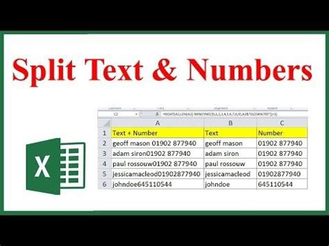 How To Separate Or Split Texts And Numbers From One Cell To Two Columns