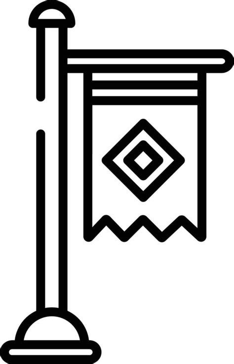 Flag Post Outline Illustration 45283956 Vector Art At Vecteezy