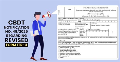 Cbdt Issues Notification No 49 2025 For Revised Itr U Form For Taxpayers