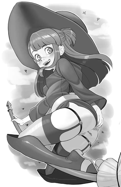 Rule 34 1girls Akko Kagari Anus Ass Bottomless Broom Broom Riding