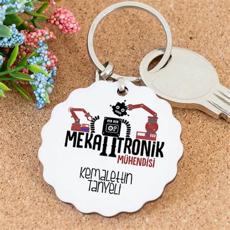 İsme Özel Mekatronik Mühendisi Papatya Anahtarlık