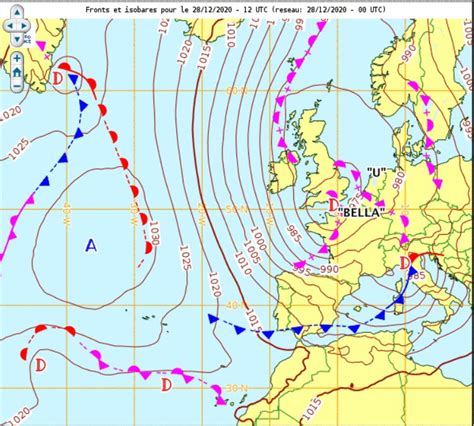 Meteo Formation La Carte Météorologique Des Fronts Anticyclones Et