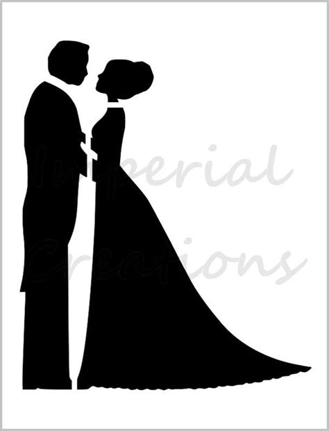 Wedding Couple Stencil Bride Groom Marriage Love Silhouette Etsy