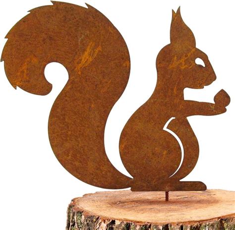 Tree Rust Squirrel Sitting Squirrel Metal Garden Ornament Natural Rust Tree Rust Walmart