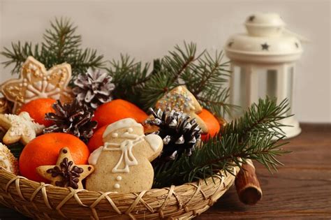 Premium Photo Christmas Background Christmas Gingerbread Pine