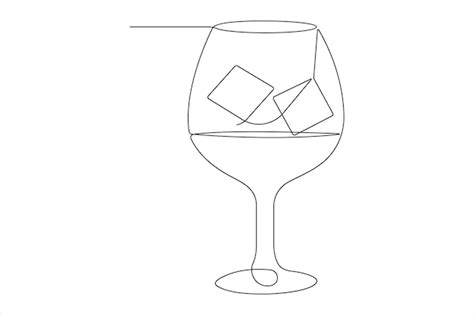 Premium Vector Continuous One Single Line Drawing Of Wine Glass