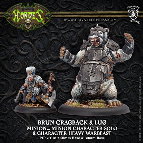 Privateer Press Hordes Minions Lesser Warlock Brun Cragback And Lug The