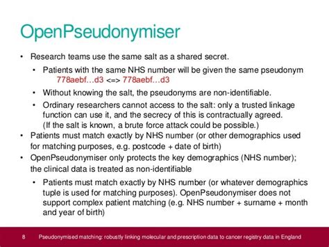Pseudonymised Linkage Of Cancer Registry Data In England