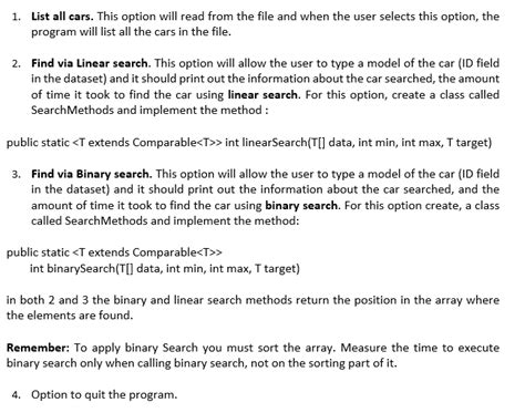 Java Program How Would I Use Search Algorithm In Chegg