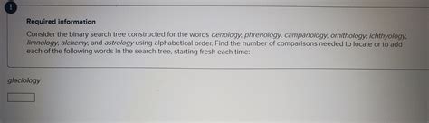Solved Required Information Consider The Binary Search Tree Chegg